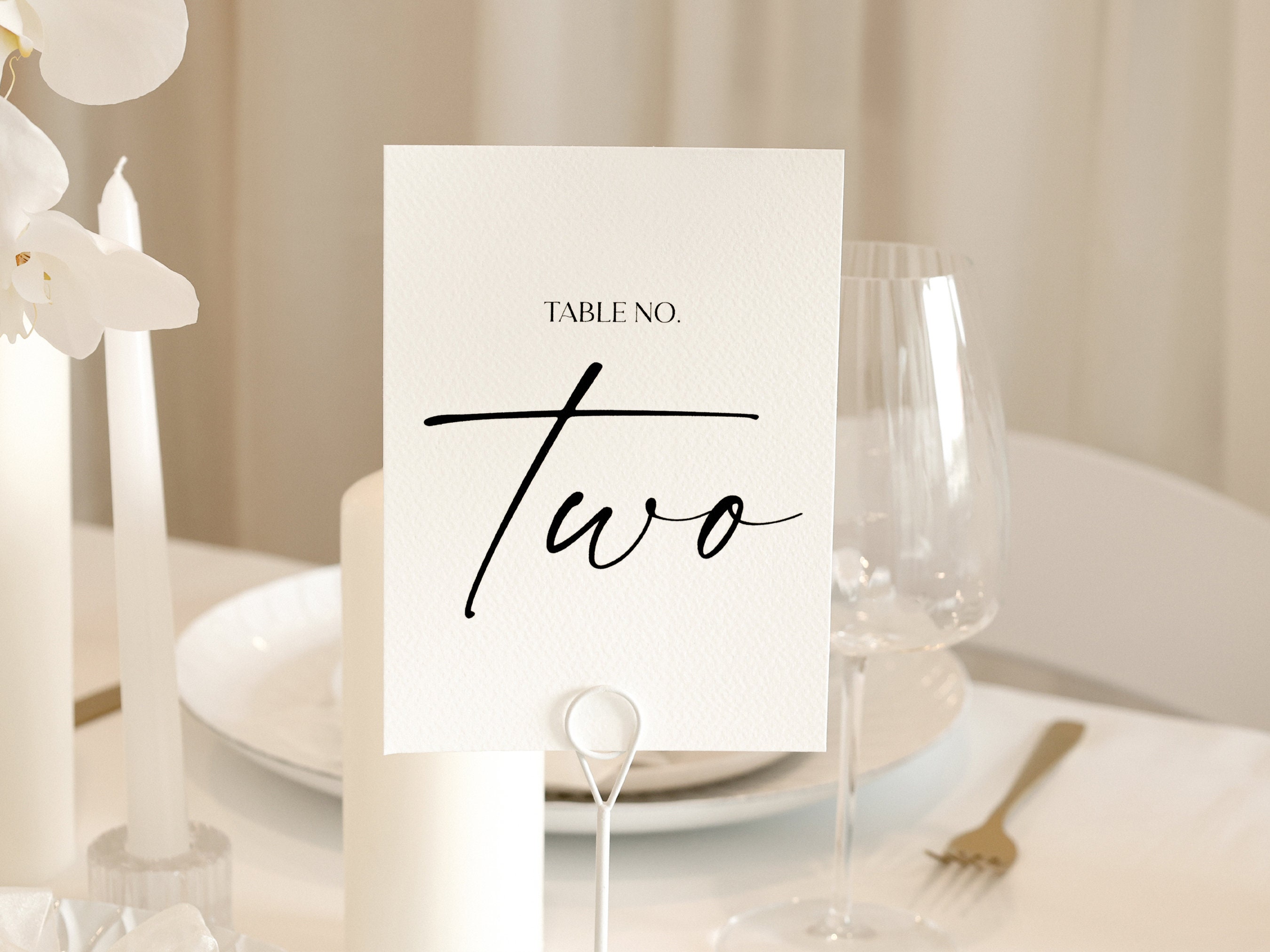 Wedding Table Numbers Template Minimal Number Modern Table Editable ...