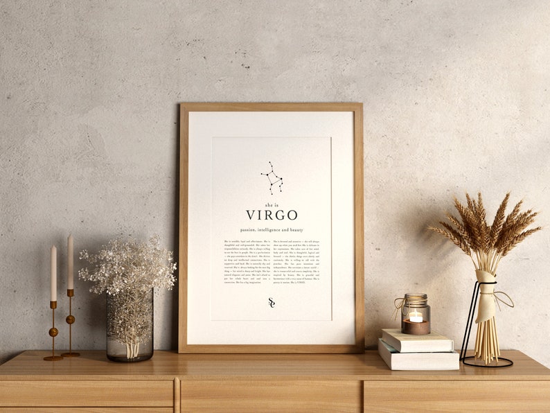 Virgo Print for Wall Virgo Star Sign Instant Download Print Zodiac ...