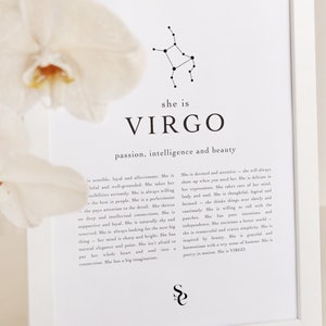 Virgo Print for Wall Virgo Star Sign Instant Download Print Zodiac ...