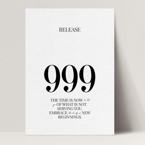999 Angel Number - Release, Digital Download, Angel Number Poster ...