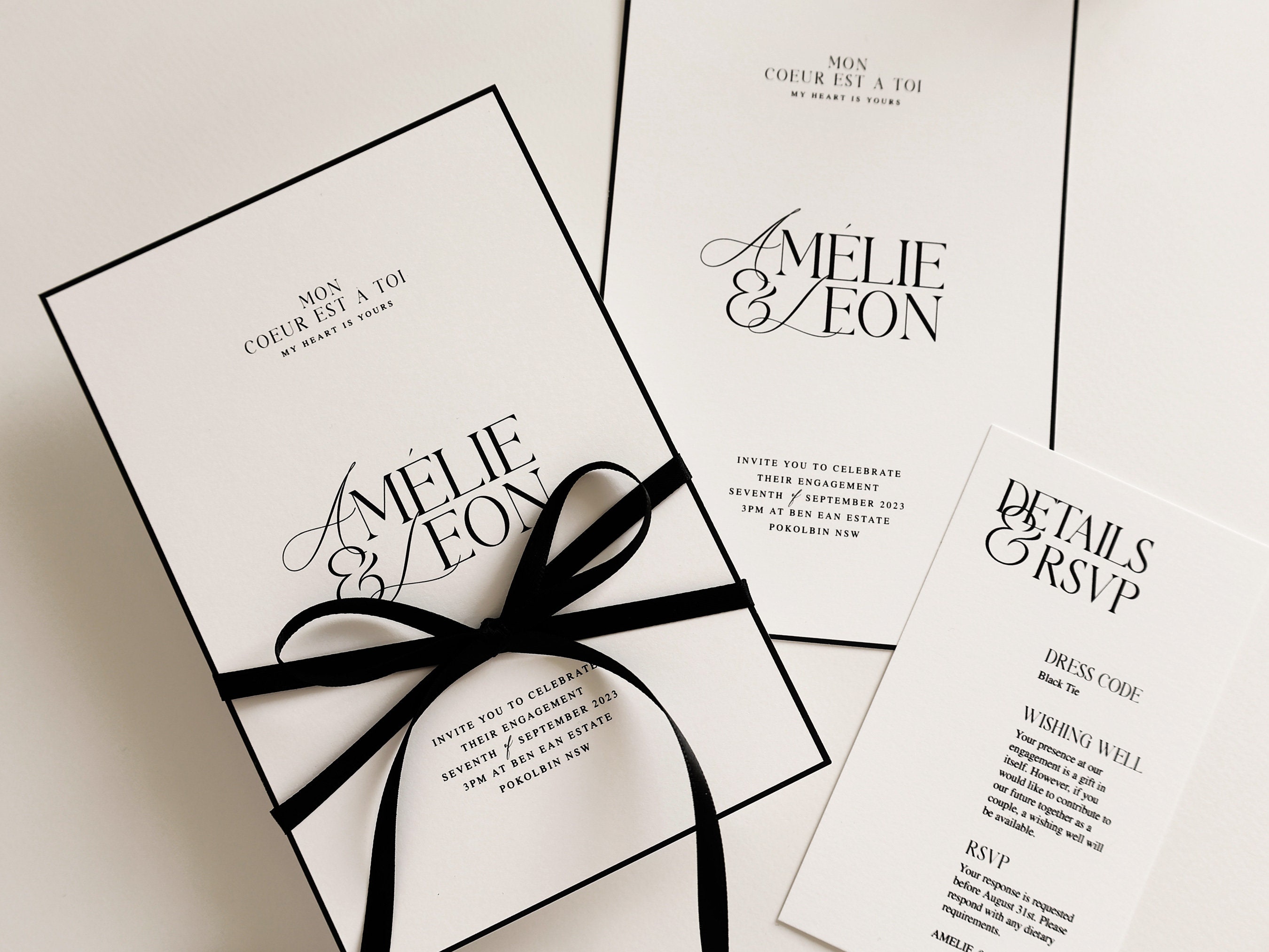 Engagement Invitation Set Digital Download Romantic Wedding Stationery ...