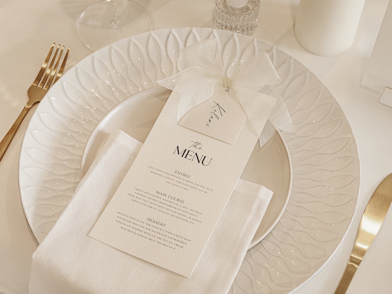 Wedding Menu Cards Place Settings Bundle Digital Template - Etsy Canada