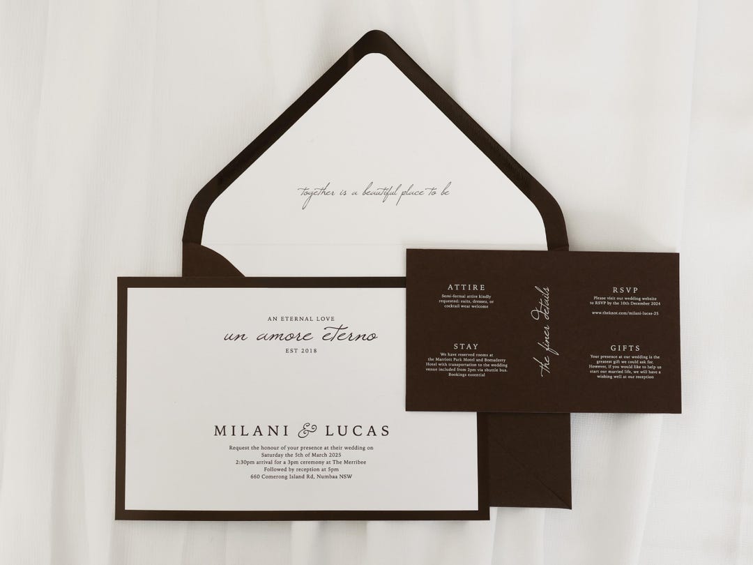 Wedding Invitation Set Personalised Wedding Invite With Details Card ...