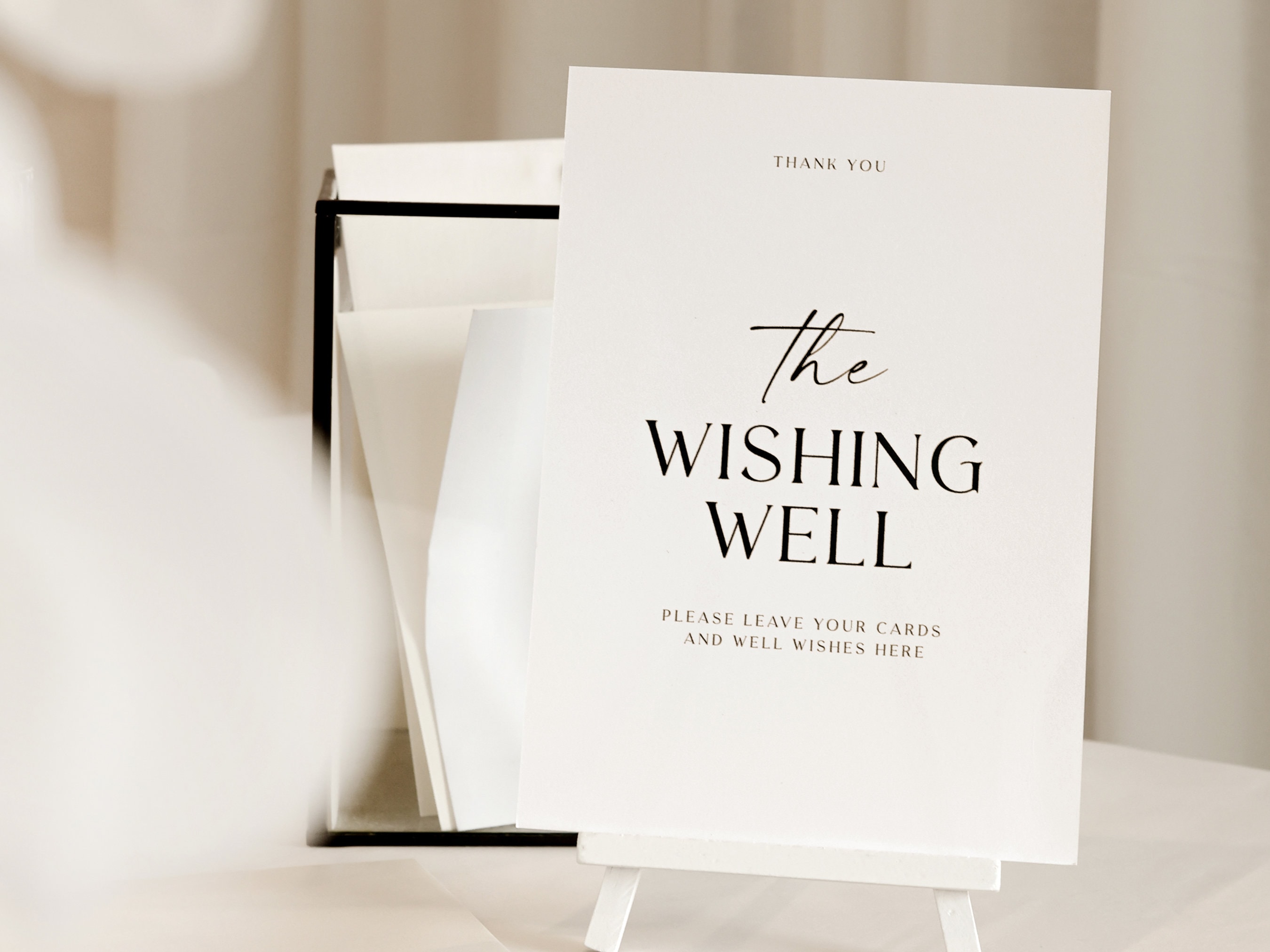 Wedding Wishing Well Sign Editable Minimal Wedding Wishing Well Signage ...