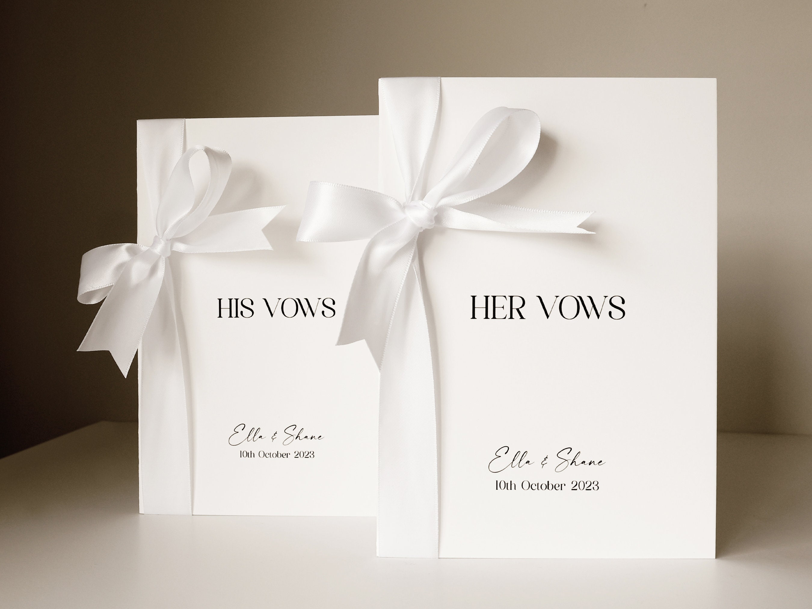 Personalized Vow Card Set for Bride and Groom Elegant Wedding Vow Cards ...