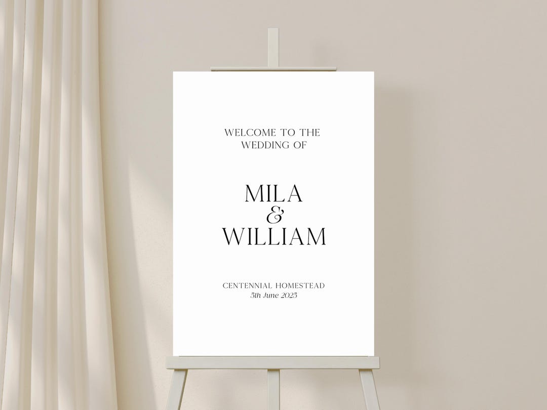 Customizable Wedding Welcome Sign Template A1 Party Sign | Elegant ...