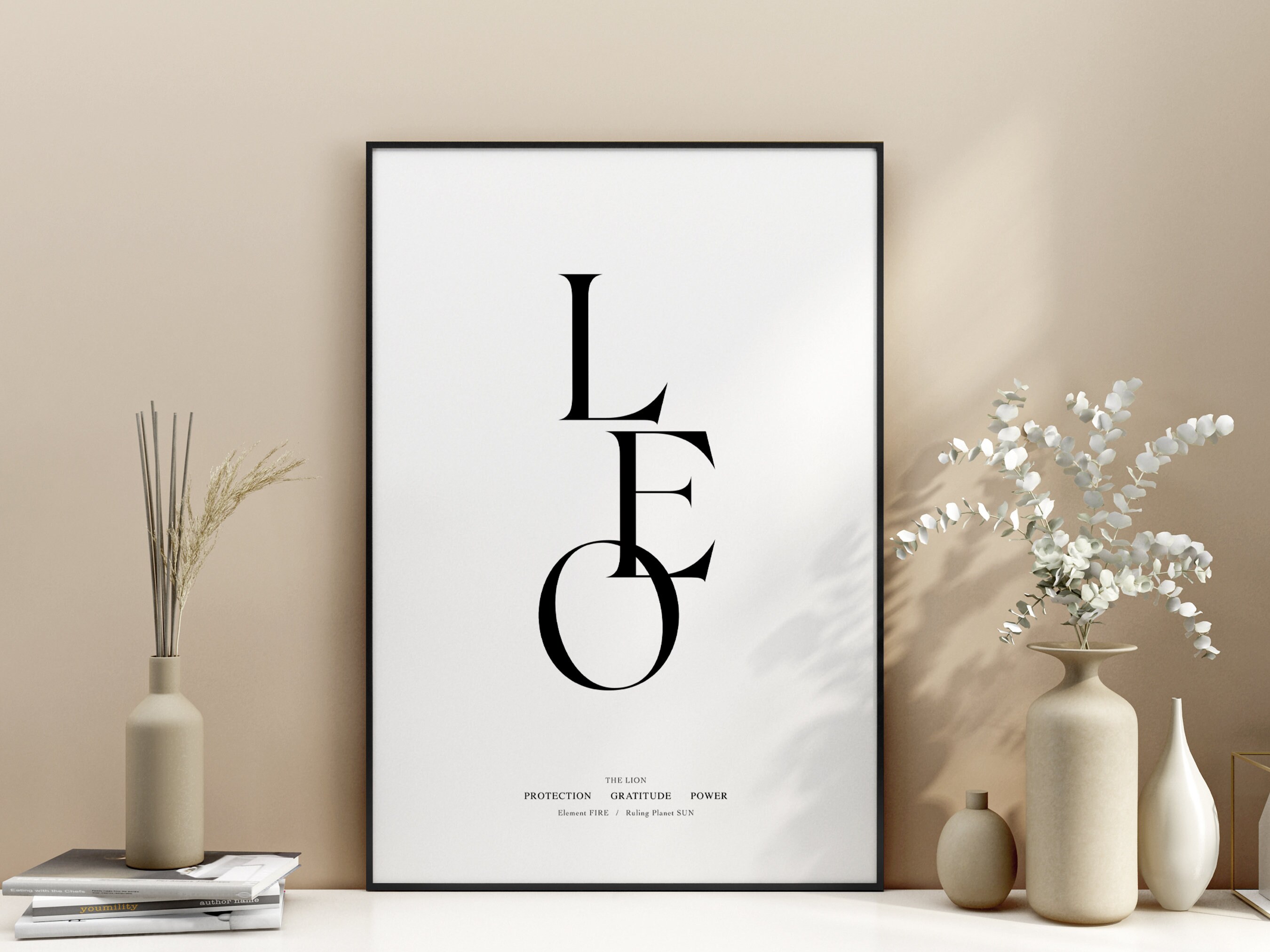 LEO Star Sign, Instant Download Print, Simple Print, Leo Gift, Zodiac ...