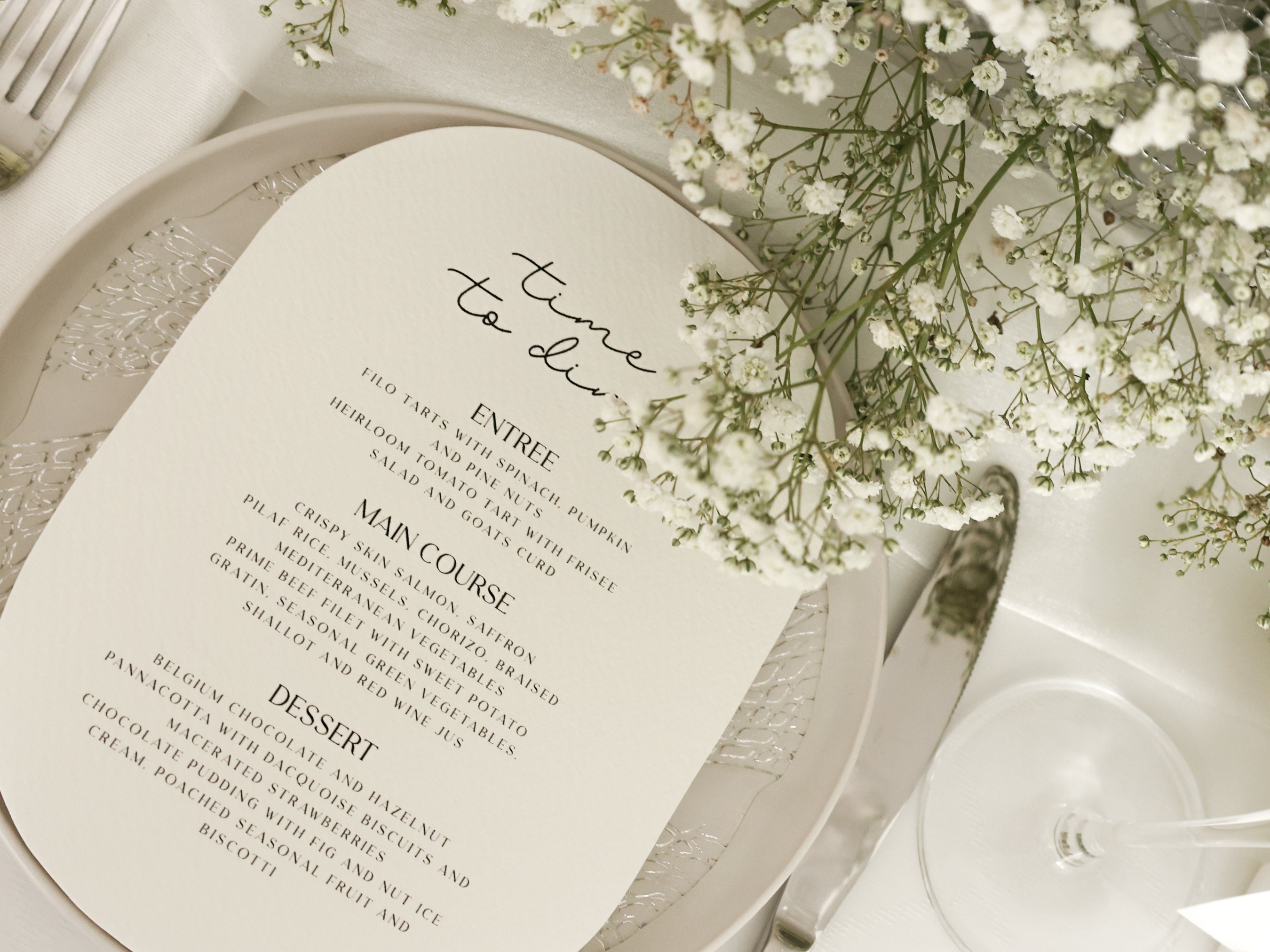 Menu and Name Card Digital Template Minimal and Cursive Menu Design for ...