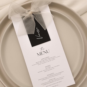 Wedding Menu Cards Place Settings Bundle Digital Template Minimalist ...