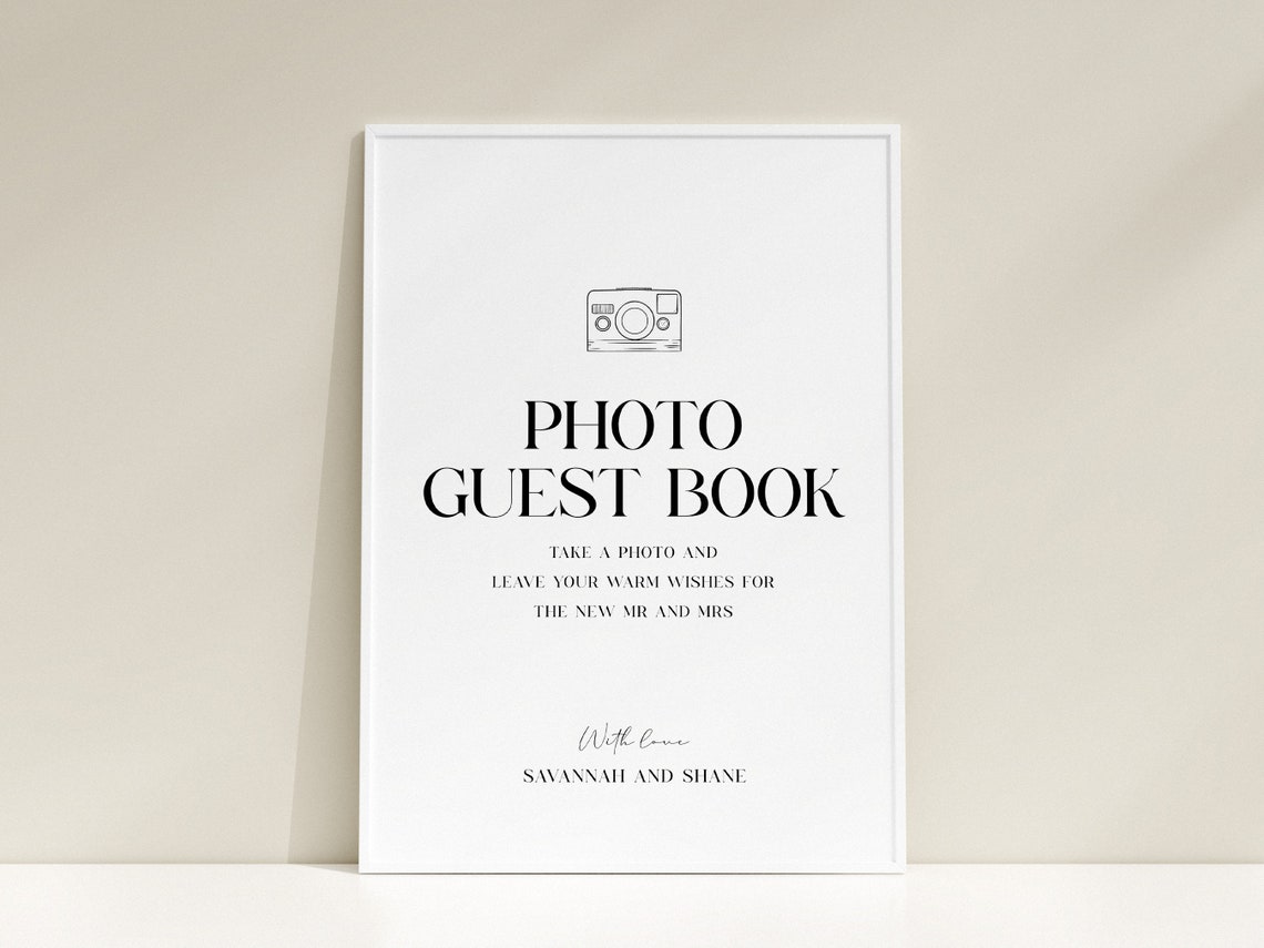 Wedding Signage, Photo Guest Book Signage, Minimal Wedding Signage ...