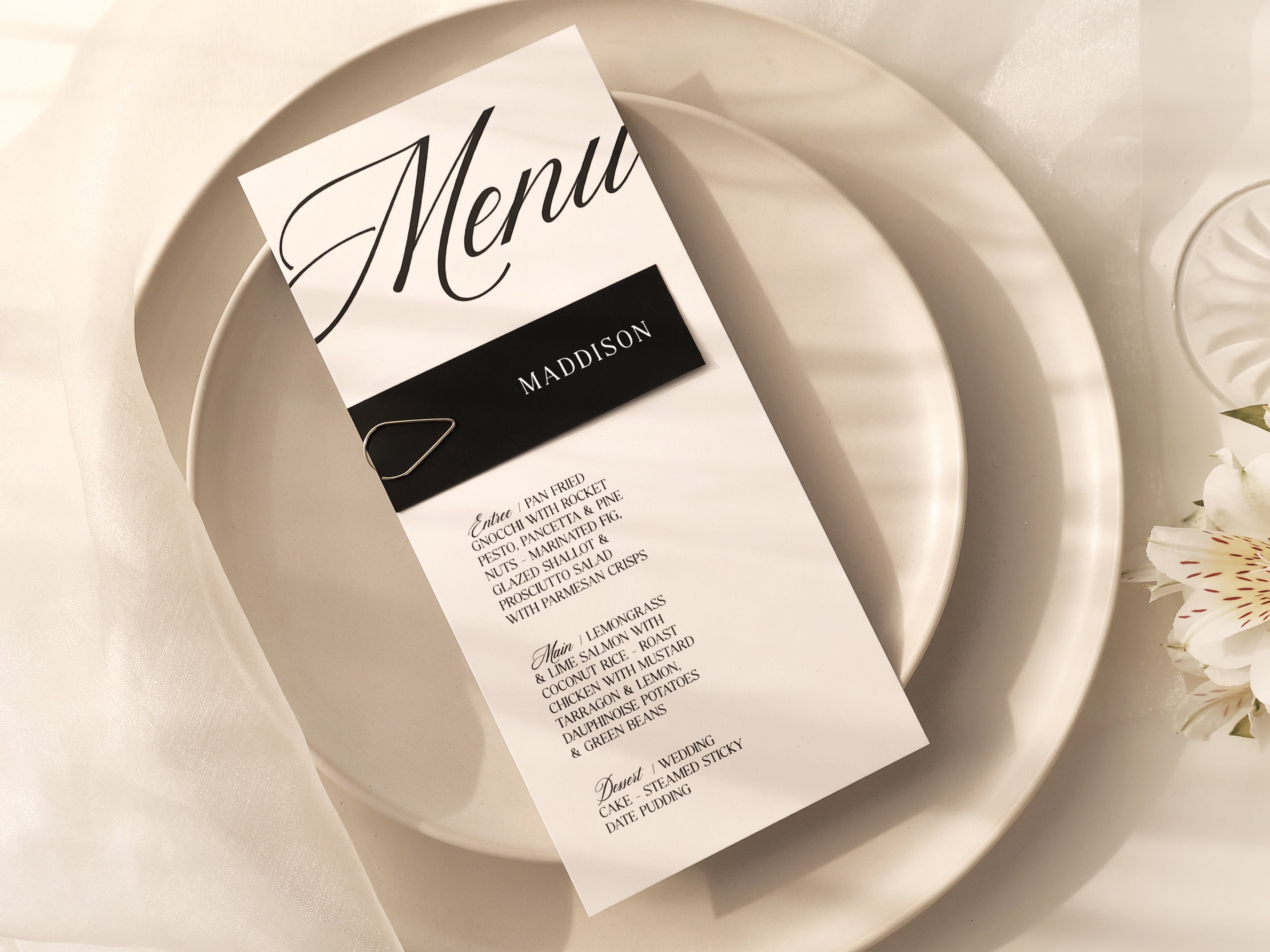Menu and Name Card Digital Template Wedding Menu,event Table Decoration ...