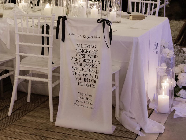 In Loving Memory Cotton Fabric Sign Personalized Tribute With Names ...