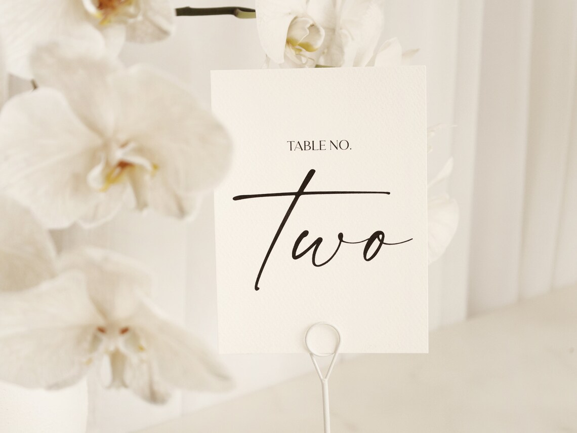 Wedding Table Numbers Template Minimal Number Modern Table - Etsy