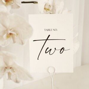 Wedding Table Numbers Template Minimal Number Modern Table Editable ...