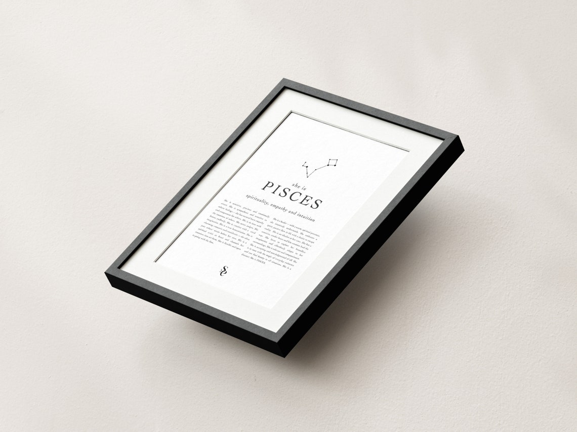 Pisces Star Sign Instant Download Print Pisces Gift Zodiac Printable ...
