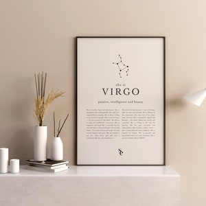 Virgo Print for Wall Virgo Star Sign Instant Download Print Zodiac ...