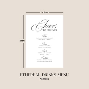 Cheers to Forever Wedding Drinks Menu Template Event Drinks Menu to ...