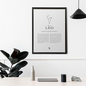 Signature Leo Star Sign Instant Download Print, Zodiac Printable, Leo ...