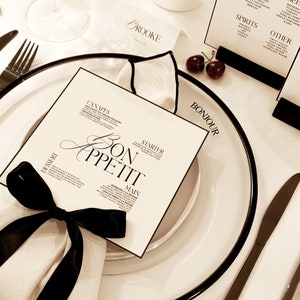 Wedding Menu Bundle Name Place Cards Digital Template Minimalist Table ...