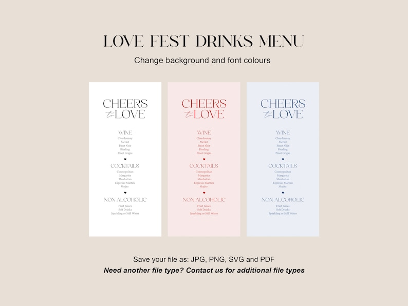 Cheers to Love Drinks Menu Template Minimal Drinks Sign Signature Drink ...
