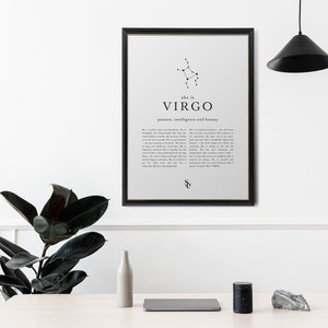 Virgo Print for Wall Virgo Star Sign Instant Download Print Zodiac ...