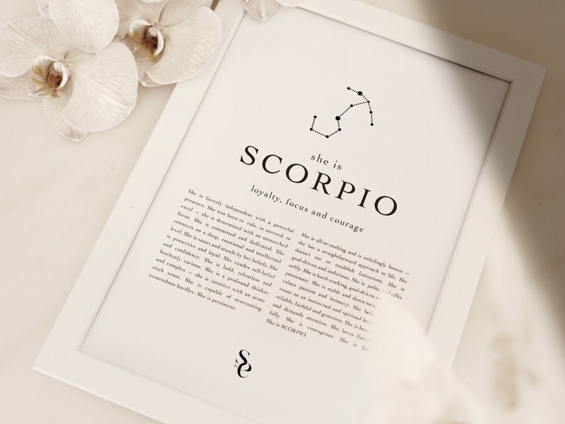 Scorpio Star Sign Instant Download Print Wall Art Zodiac Printable ...