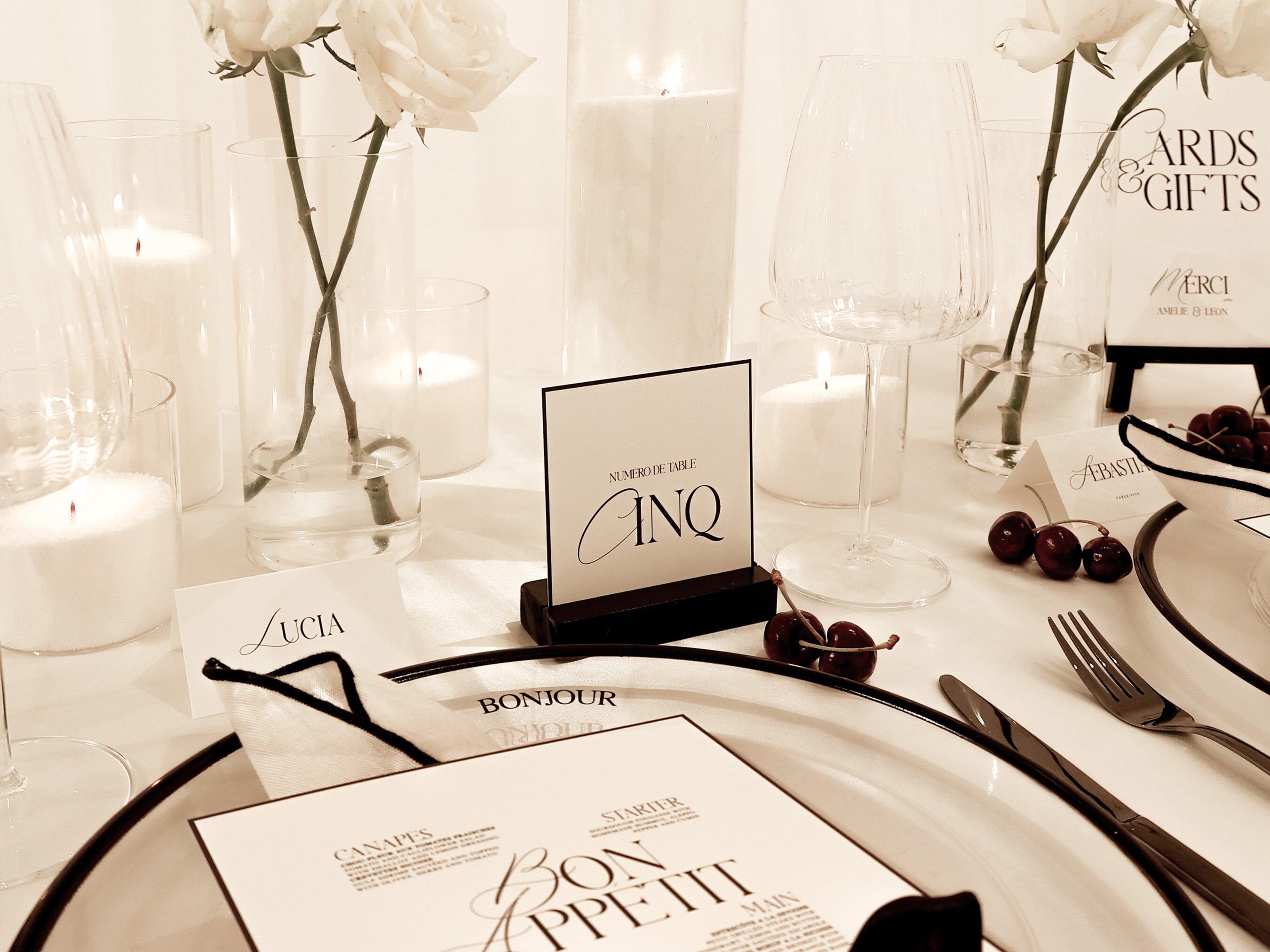 Minimal Wedding Table Numbers French Modern Table Numbers Reception ...