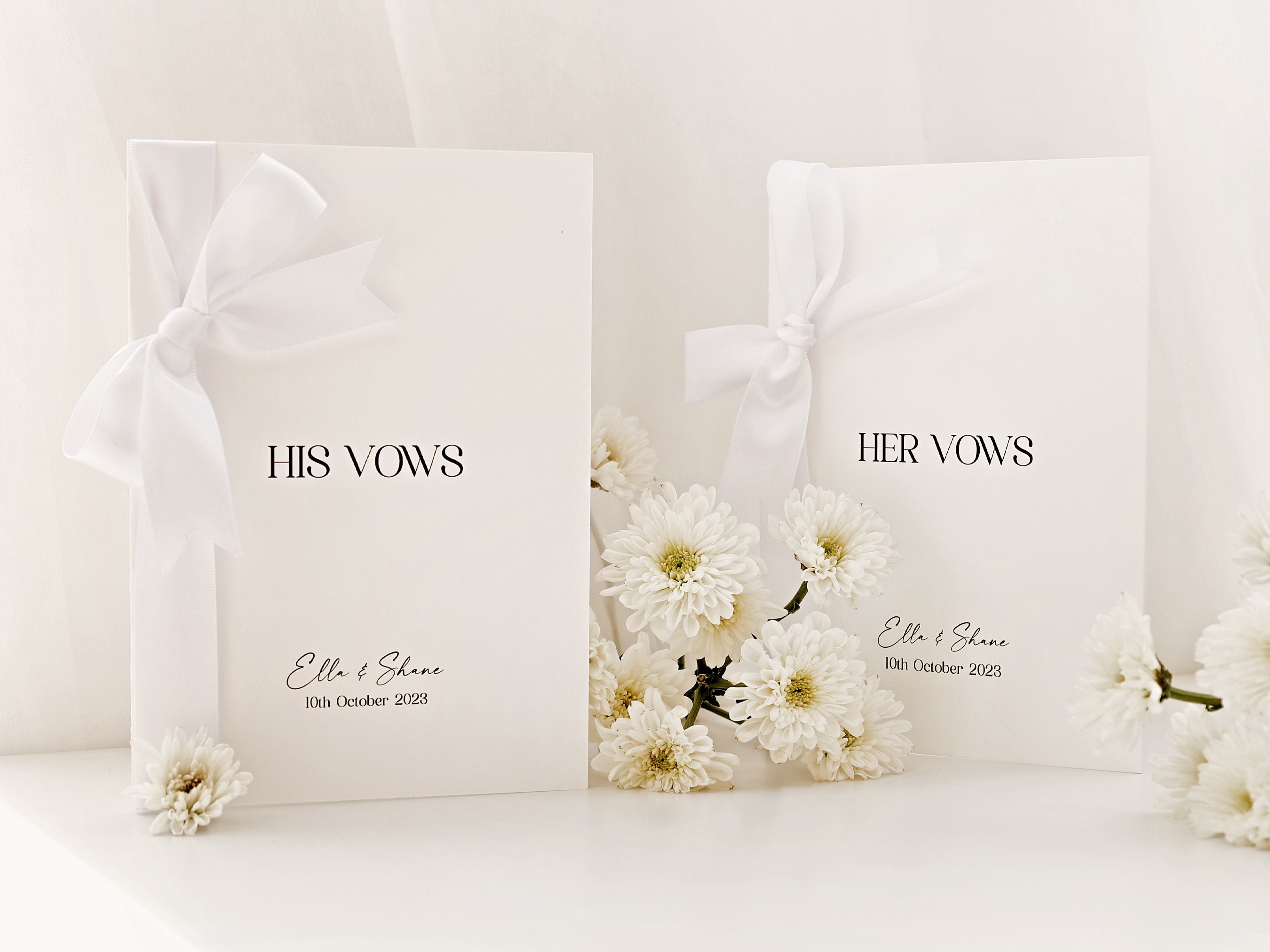 Personalized Vow Card Set for Bride and Groom Elegant Wedding Vow Cards ...