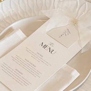 Wedding Menu Cards Place Settings Bundle Digital Template Minimalist ...