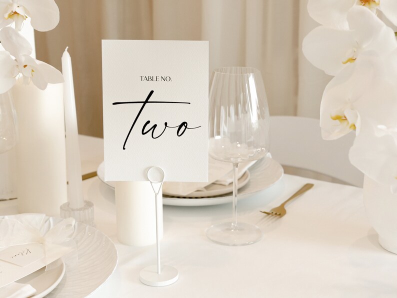 Wedding Table Numbers Template Minimal Number Modern Table - Etsy