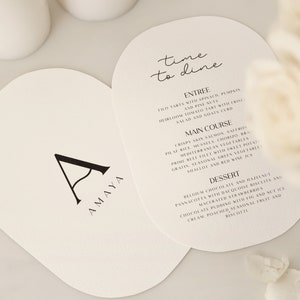 Menu and Name Card Digital Template Minimal and Cursive Menu Design for ...