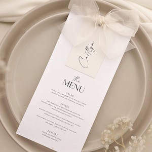Wedding Menu Cards Place Settings Bundle Digital Template Minimalist ...