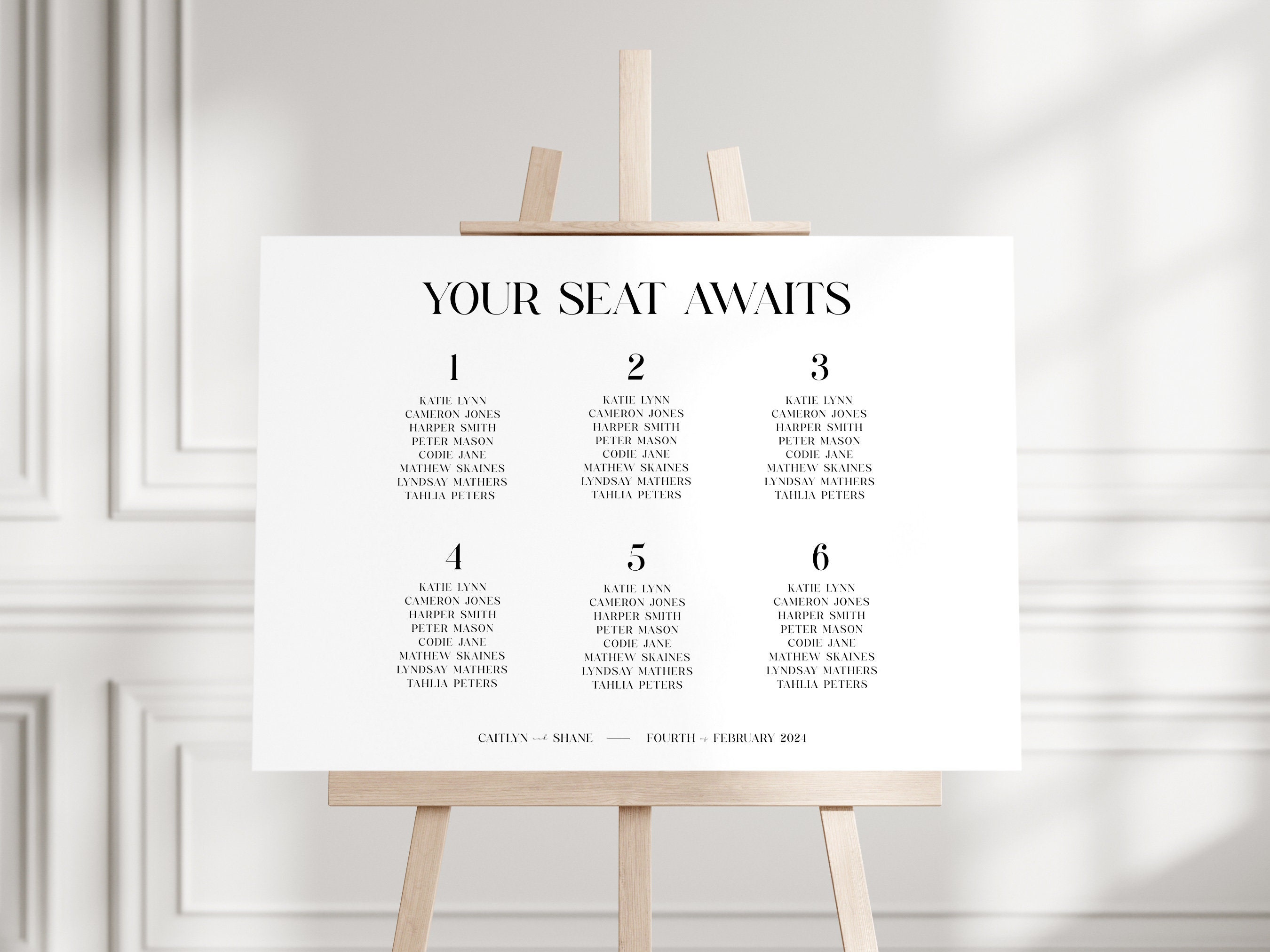 Wedding Seating Sign Template, Portrait & Landscape Size A2, Editable ...