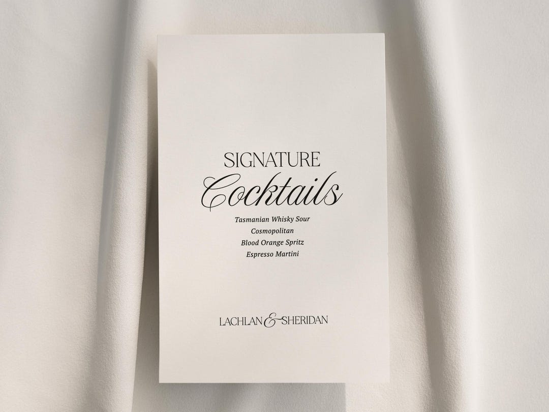 Wedding Signature Cocktail Sign Romantic Event Bar Signage Editable ...