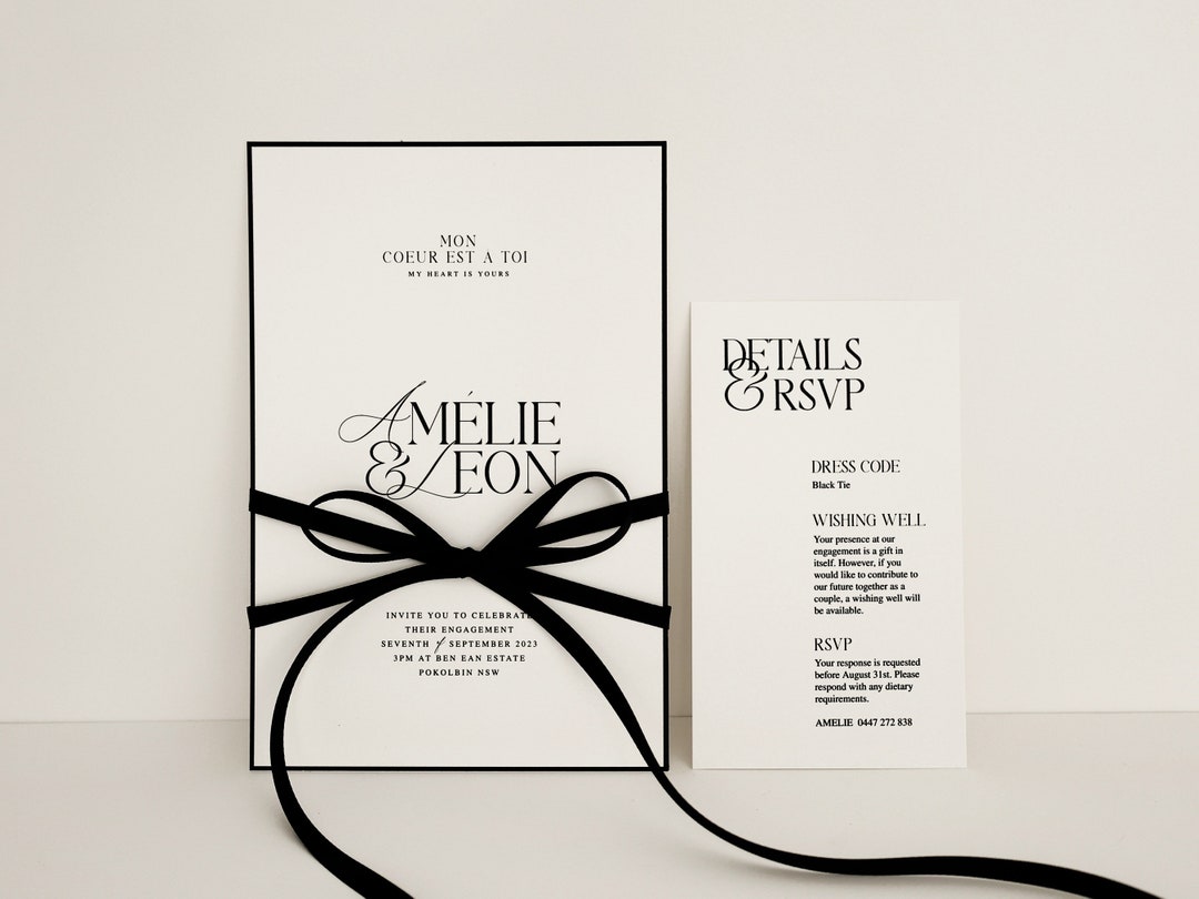 Engagement Invitation Set Digital Download Romantic Wedding Stationery ...