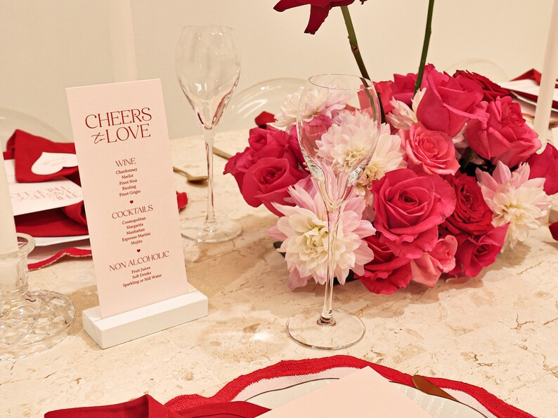 Cheers to Love Drinks Menu Template Minimal Drinks Sign Signature Drink ...