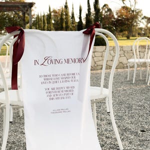 In Loving Memory Wedding Fabric Sign Personalised Cotton Memorial ...