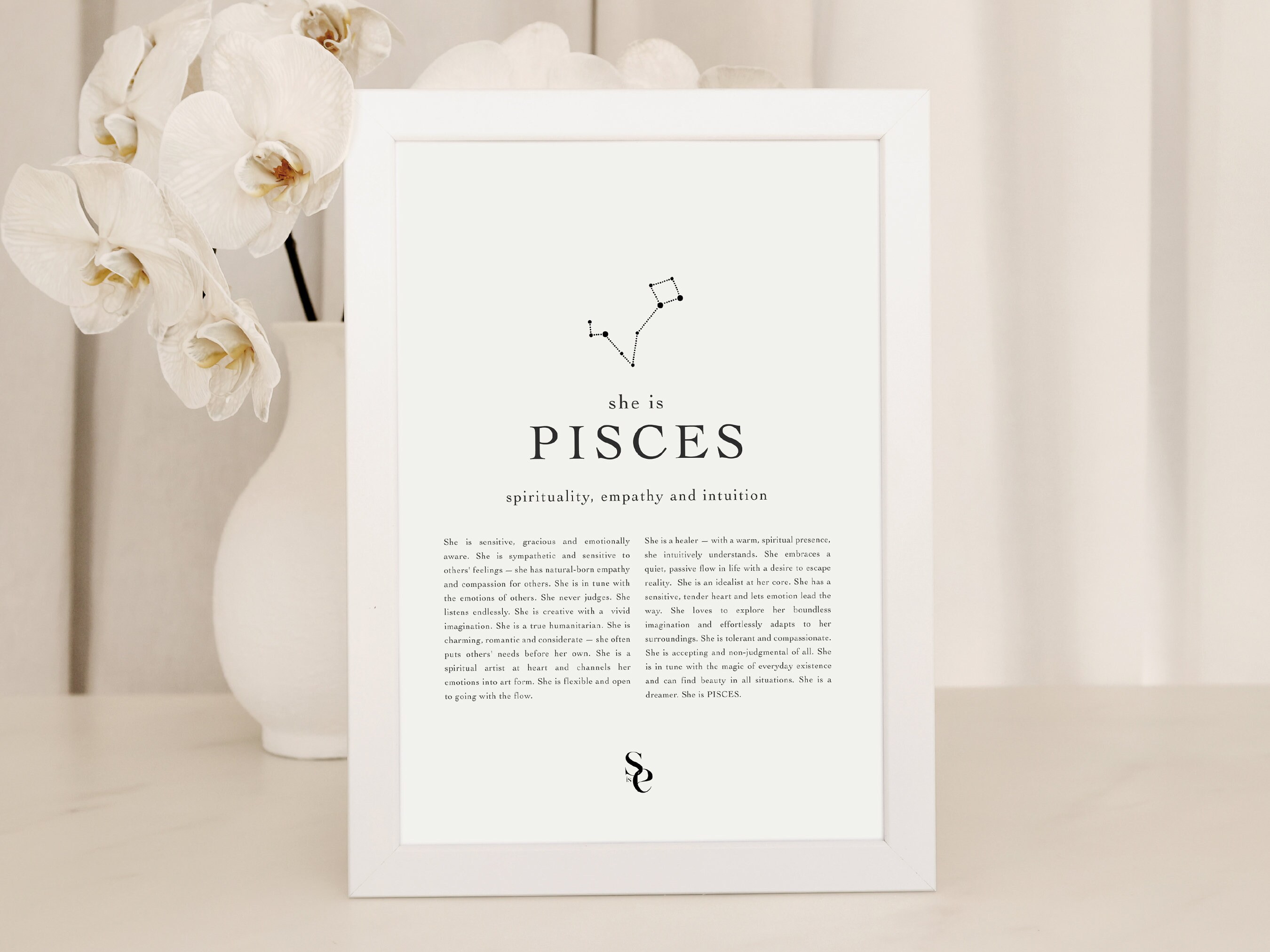 Pisces Star Sign Instant Download Print Pisces Gift Zodiac Printable ...