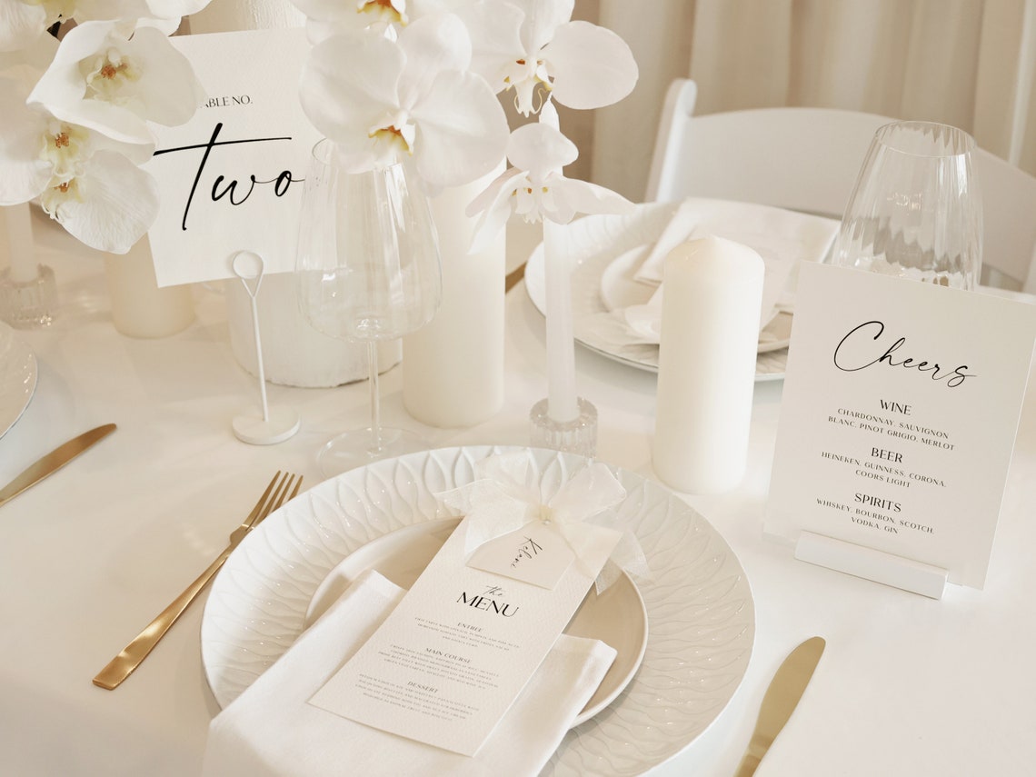 Wedding Menu Cards Place Settings Bundle Digital Template - Etsy Canada