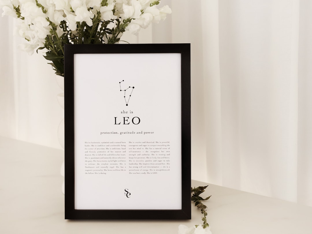 Signature Leo Star Sign Instant Download Print, Zodiac Printable, Leo ...