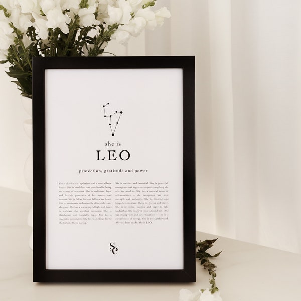 Leo Star Sign Print - Etsy