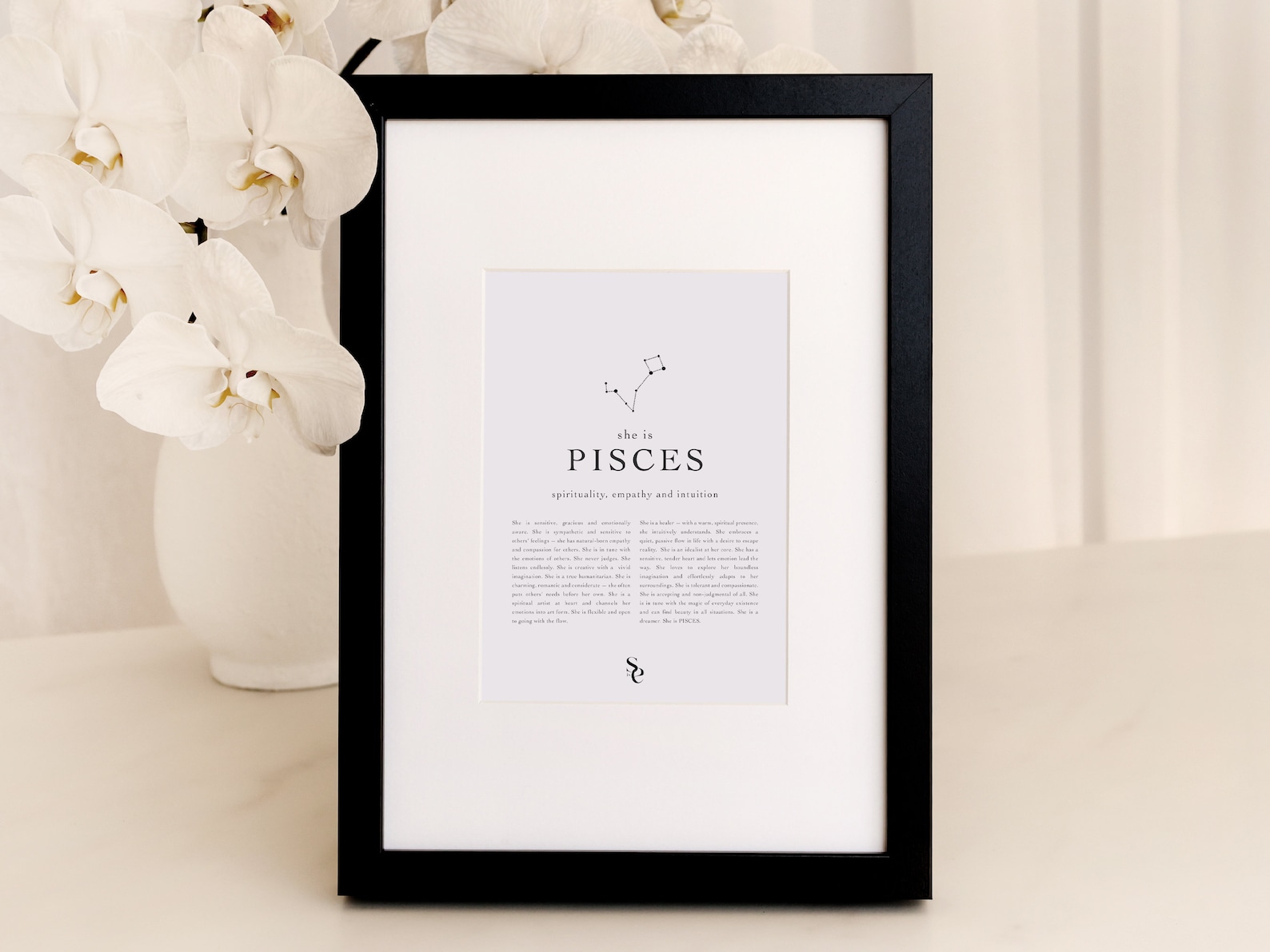 Pisces Star Sign Instant Download Print Pisces Gift Zodiac Printable ...