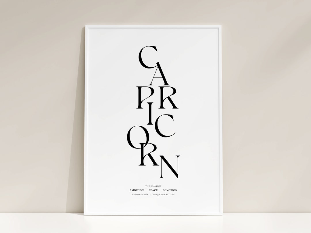 Capricorn Star Sign, Instant Download Print, Simple Print, Capricorn ...