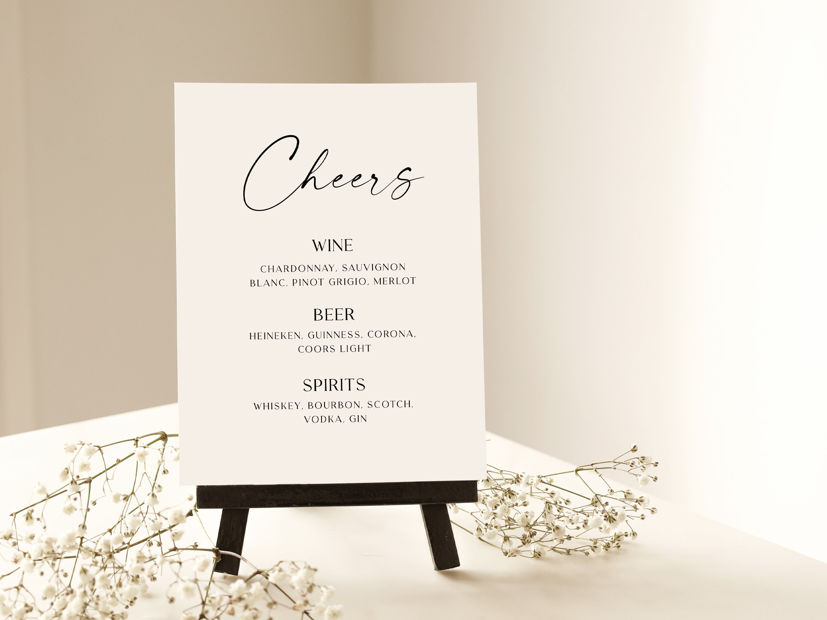Wedding Drinks Menu Template Minimal Drinks Bundle Menu Modern Drunk in ...