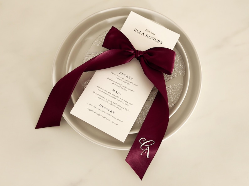 Personalised Wedding Logo Ribbon Custom Satin Ribbon for Wedding Menus ...