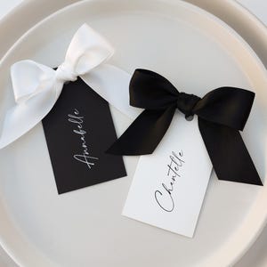 Minimal Name Cards Printed Place Cards With Satin Ribbon Custom Guest ...