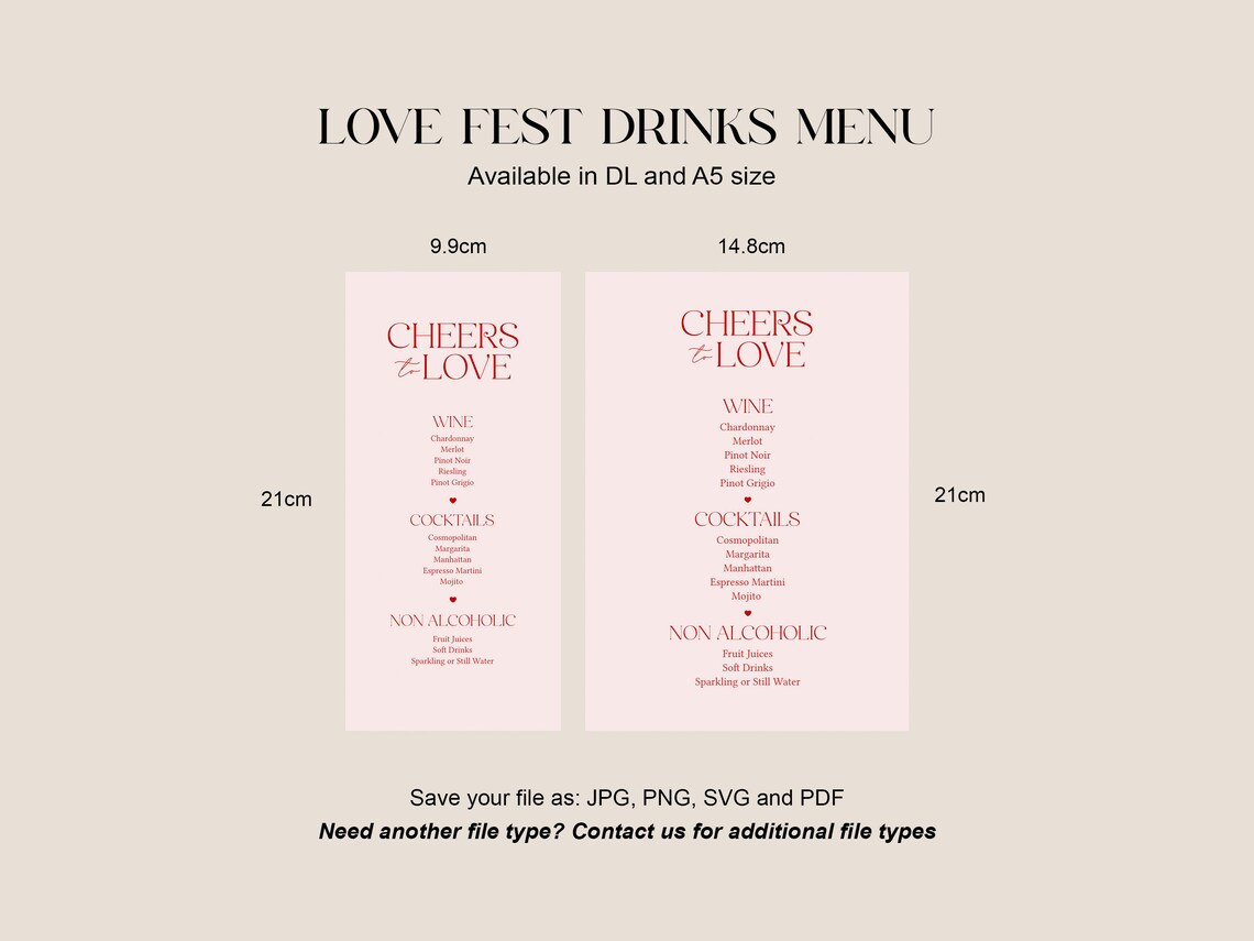Cheers to Love Drinks Menu Template Minimal Drinks Sign Signature Drink ...