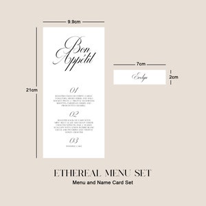 Wedding Menu & Name Card Digital Template Cards Place Settings Bundle ...