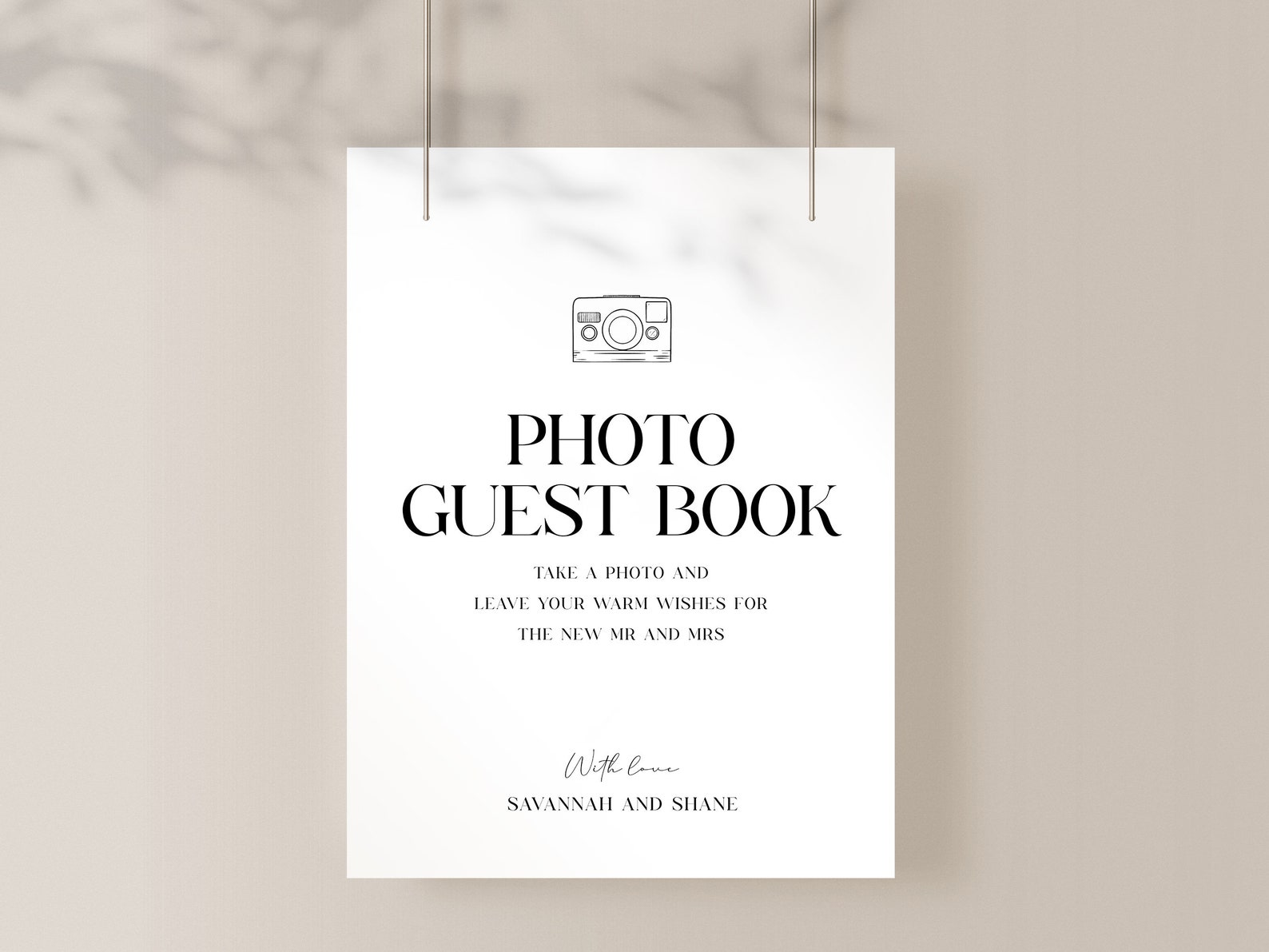 Wedding Signage, Photo Guest Book Signage, Minimal Wedding Signage ...