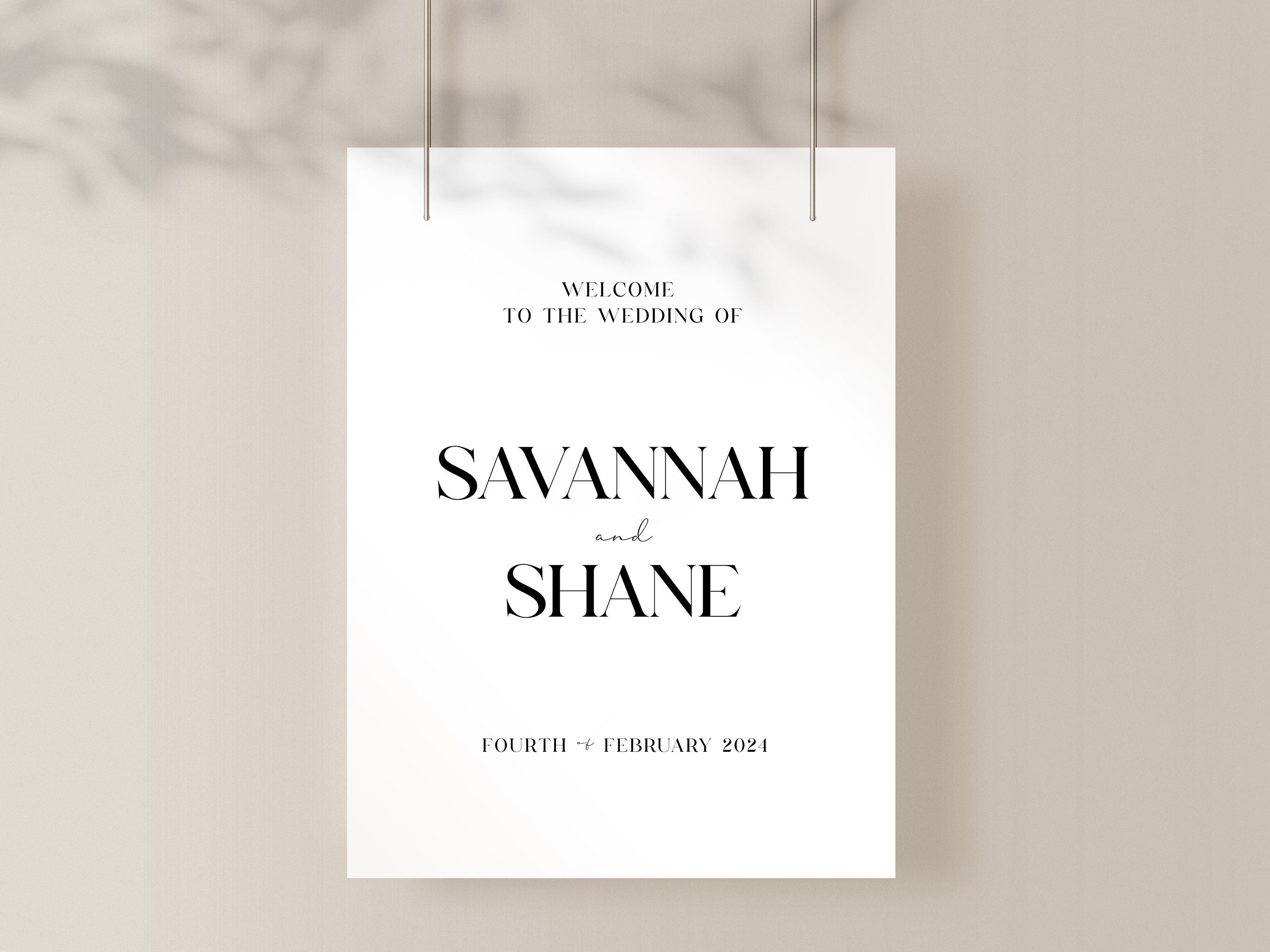 Welcome Sign, Editable Welcome Sign, Digital Download, Minimal Wedding ...